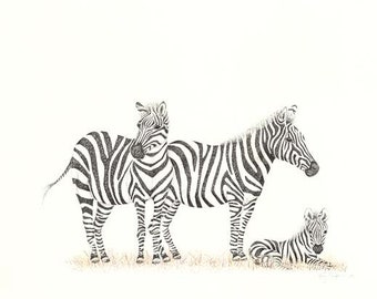 Zebra family | Etsy
