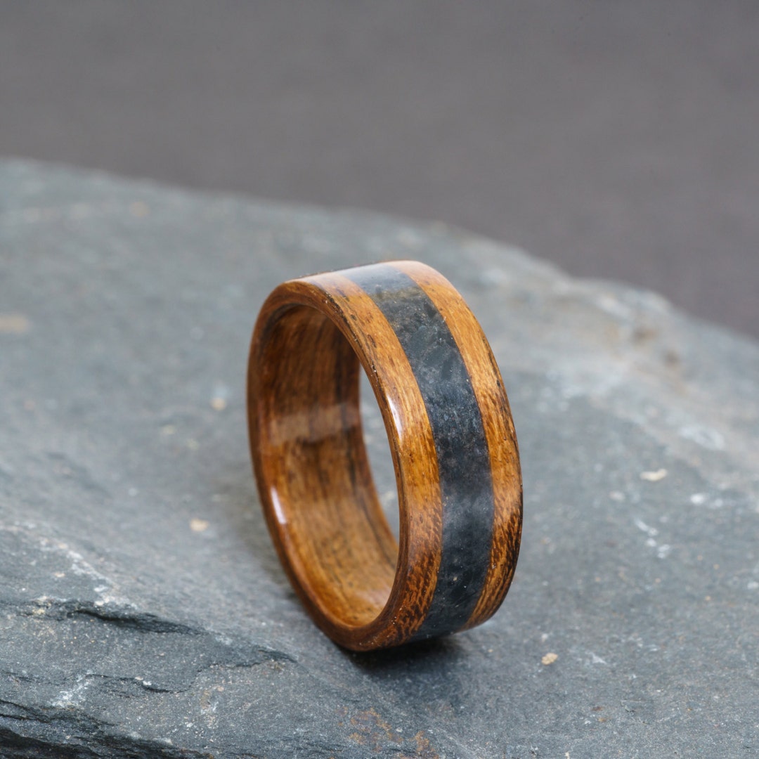 Welsh Slate Ring With Your Choice of Wood - Etsy UK