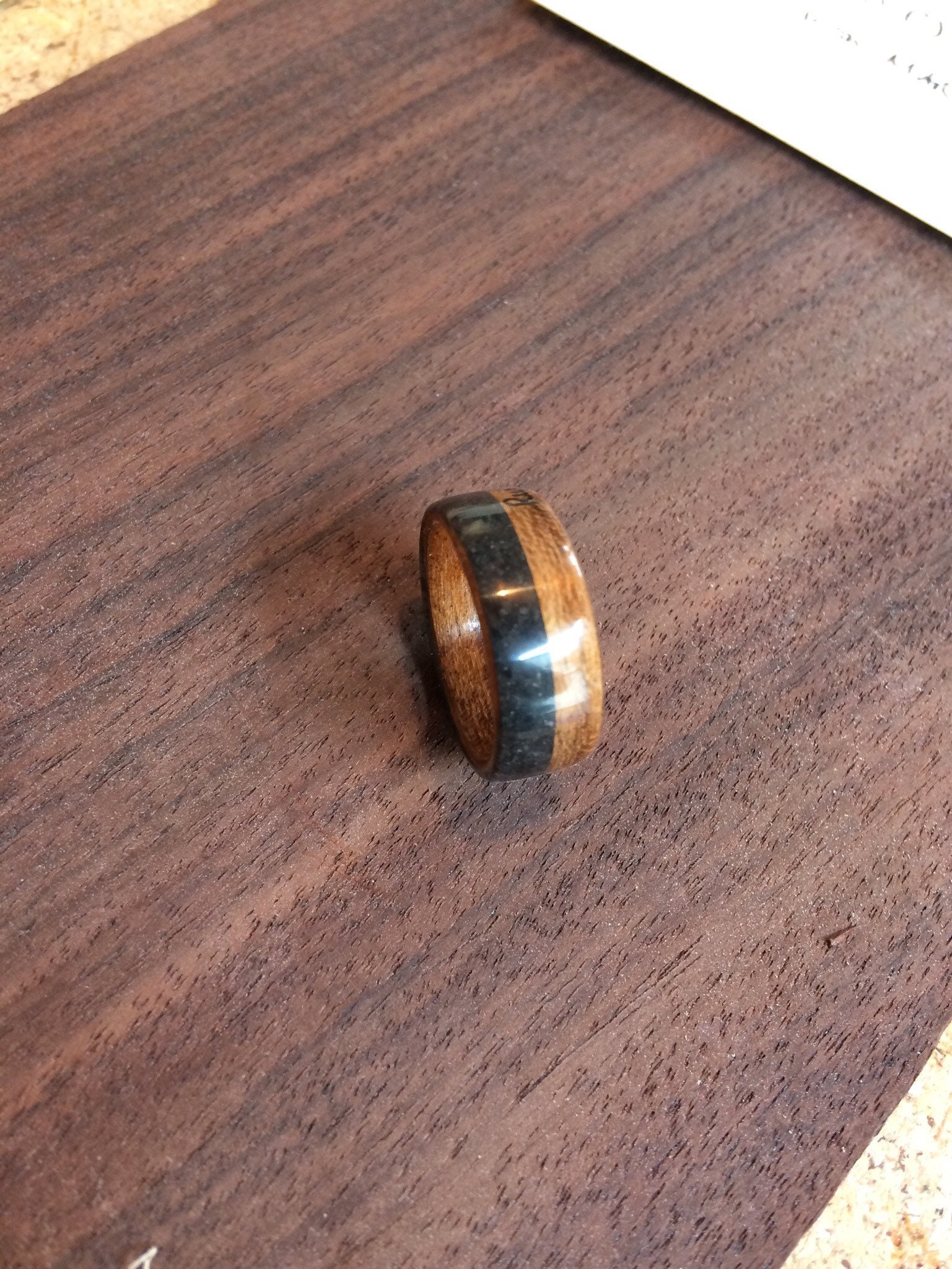 Welsh Slate Ring With Your Choice of Wood - Etsy UK