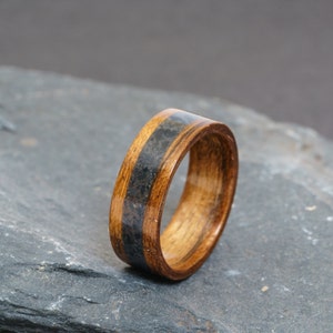 Welsh Slate Ring With Your Choice of Wood - Etsy UK