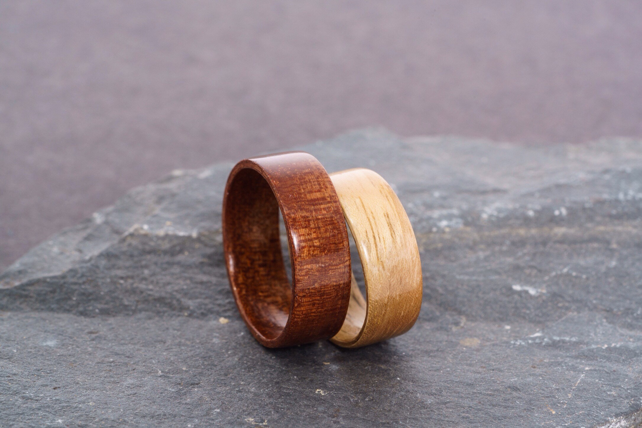 Welsh Slate Ring With Your Choice of Wood - Etsy UK