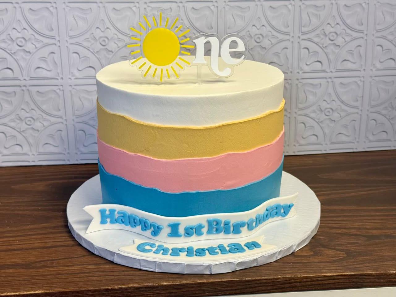 First Birthday Sun Cake Topper, One Happy Boy Topper, One Happy Girl ...