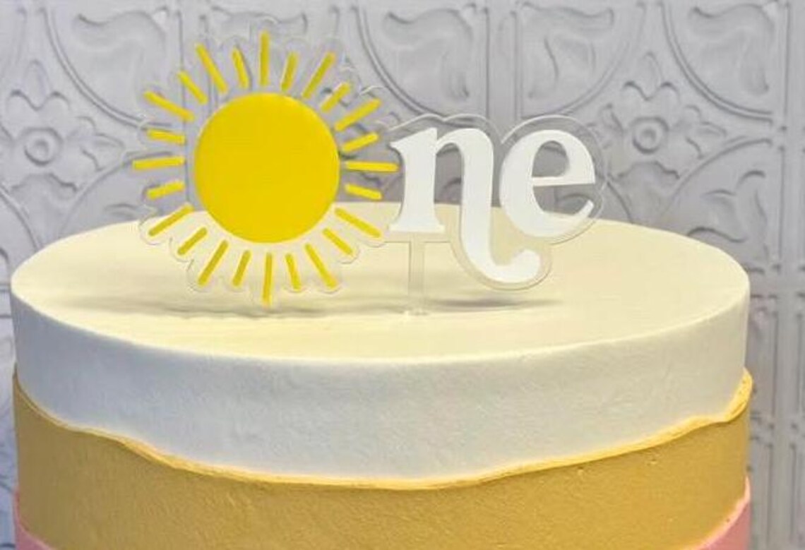 First Birthday Sun Cake Topper, One Happy Boy Topper, One Happy Girl ...