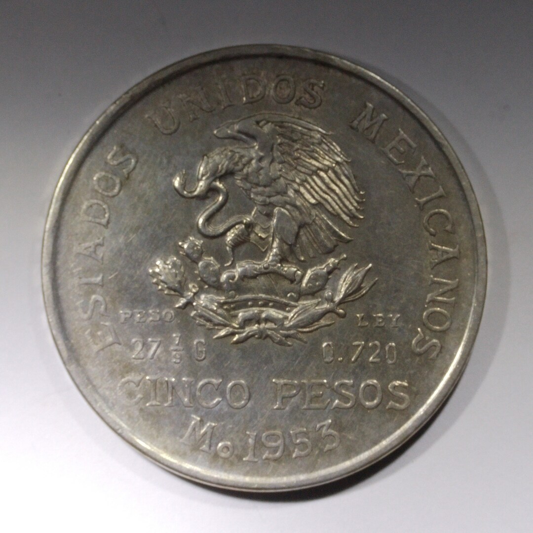 Mexico 1953 Hidalgo 5 Peso Silver Coin - Etsy