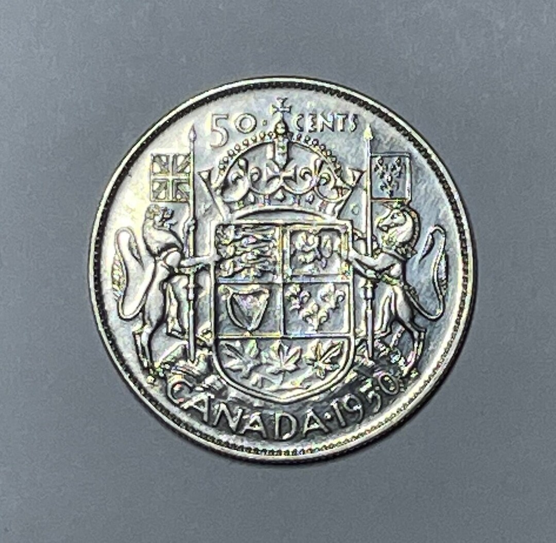Canada 1950 George VI 50 Cent Silver Coin - Etsy