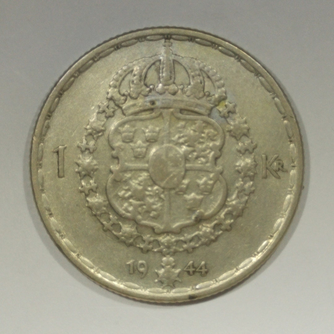 Sweden 1944 Gustaf V Krona Silver Coin - Etsy