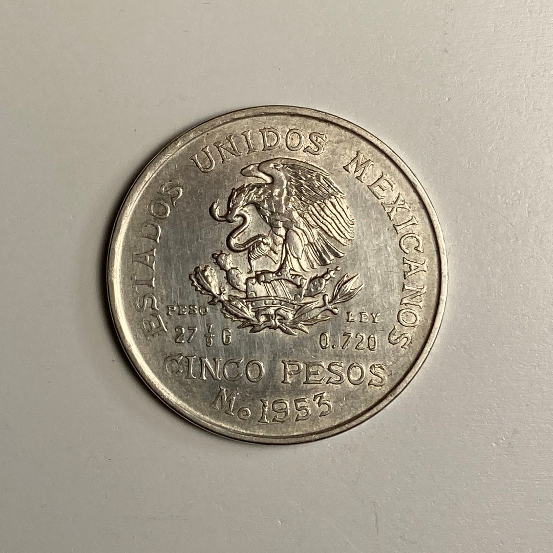Mexico 1953 Hidalgo 5 Peso Silver Coin - Etsy Canada