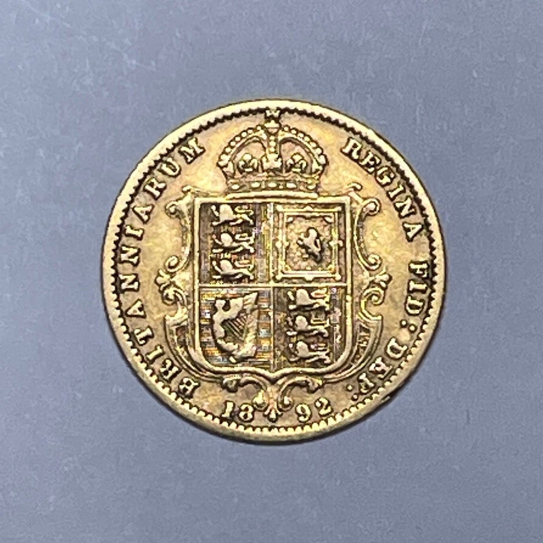 United Kingdom 1892 Victoria Half Sovereign Gold Coin - Etsy