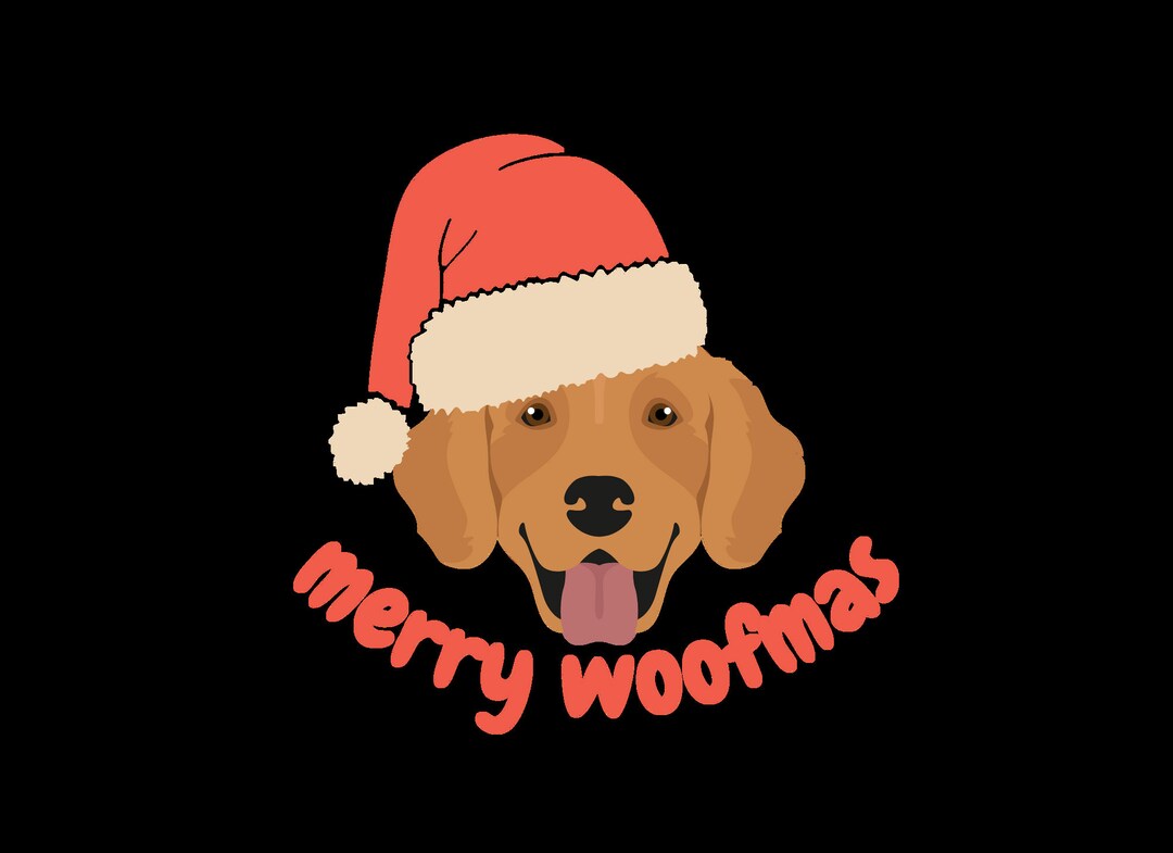 Merry Woofmas PNG, Golden Retriever, Christmas PNG, Dog Owner PNG ...