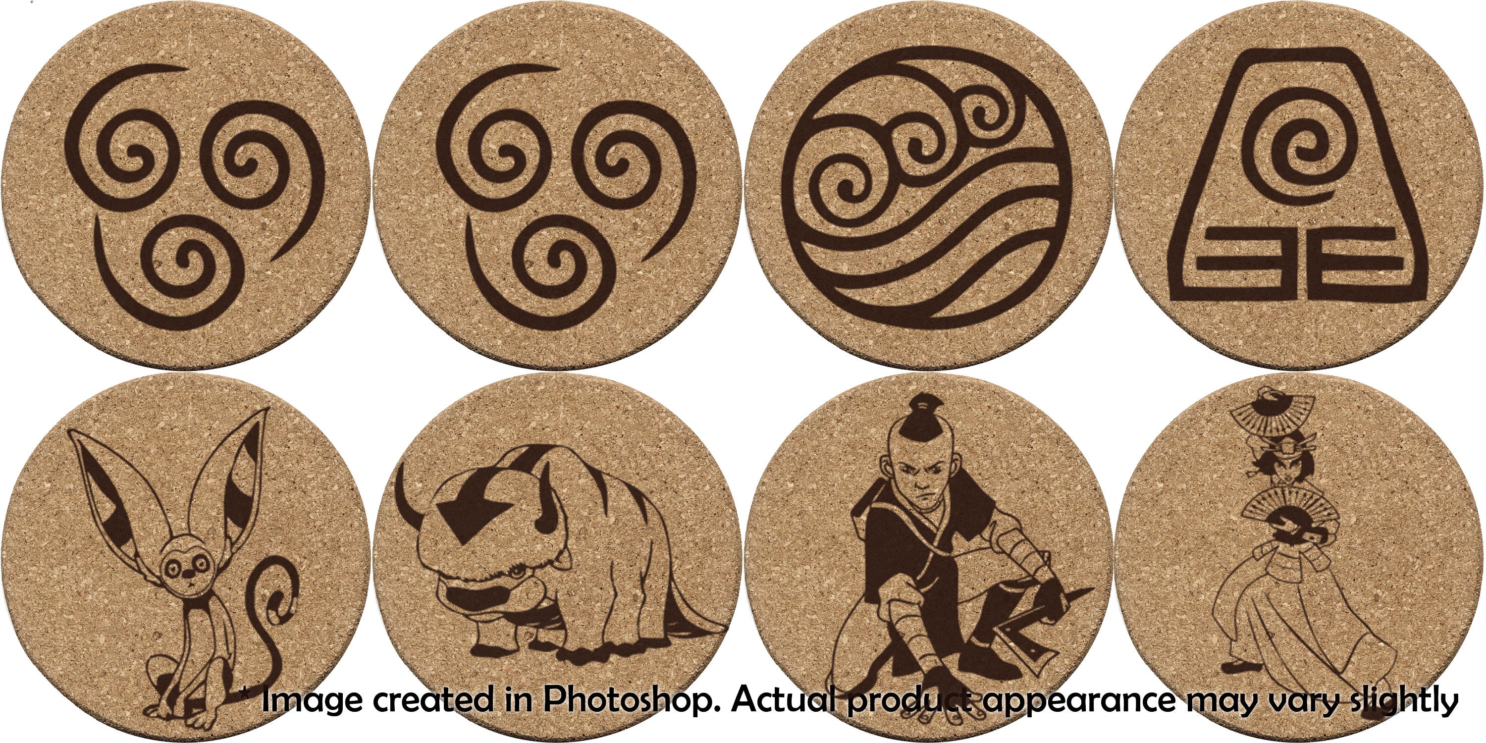 Avatar: The Last Airbender 4 Coaster Set Team Avatar Extended (Double ...