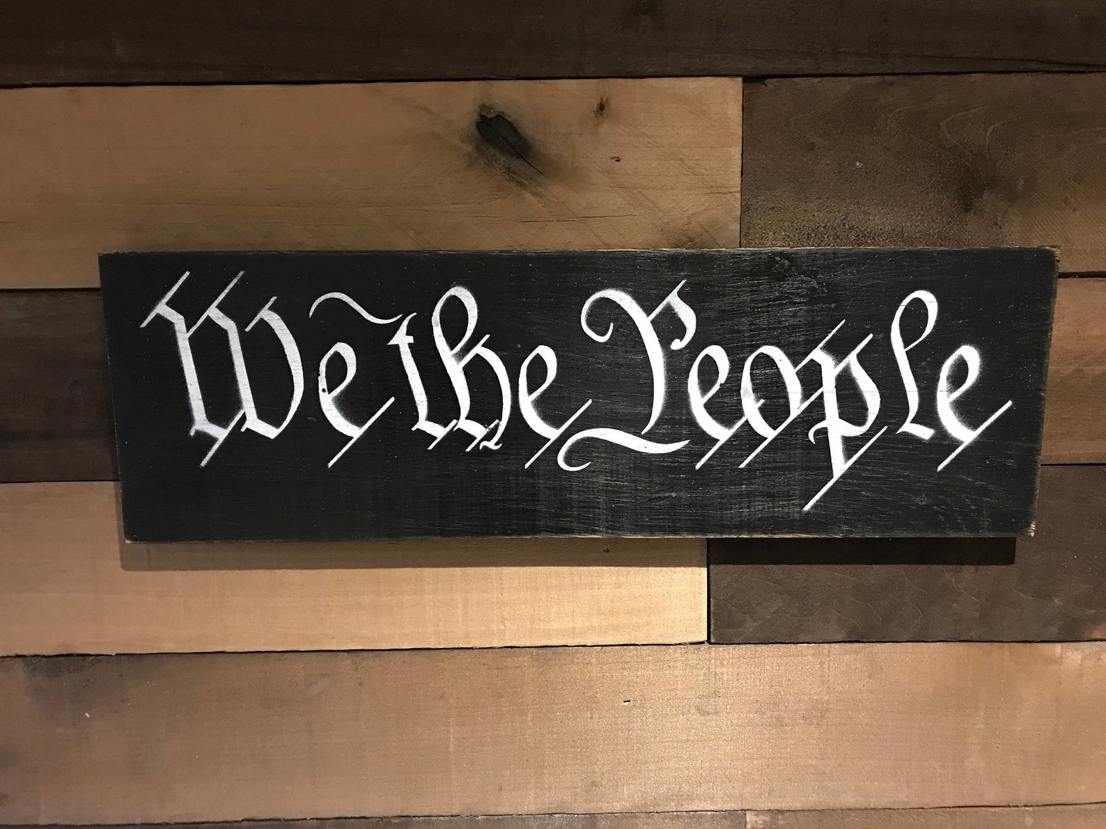 We the People Rustic Wooden Sign - Etsy