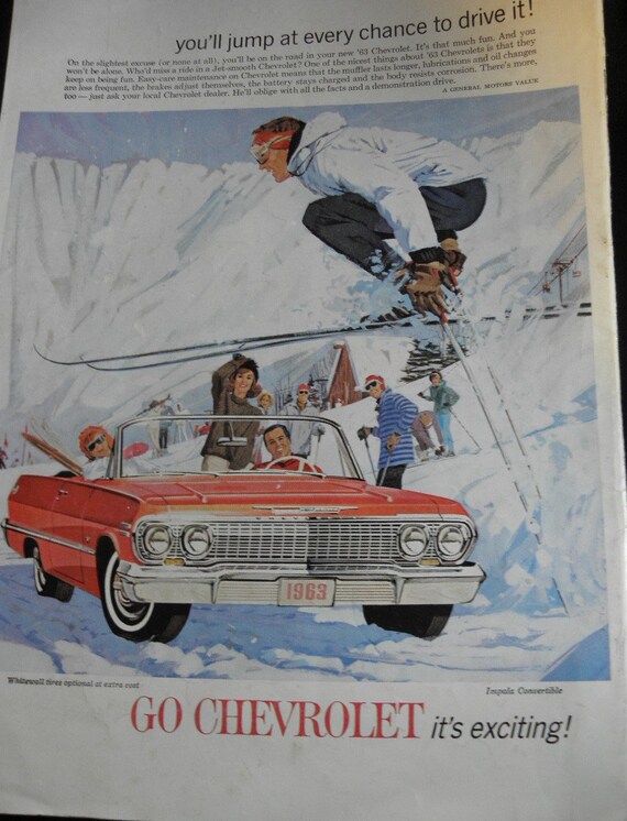 Vintage Magazine Ad 1963 Chevrolet Impala Convertible Ready - Etsy