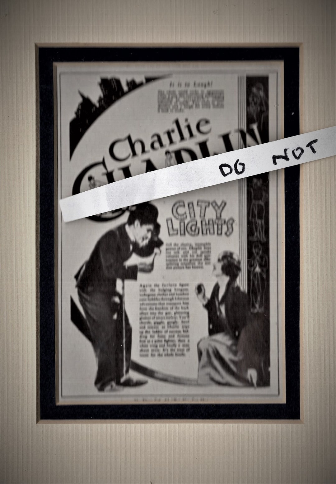 1931 Charlie Chaplin, City Lights, Silent Film Print of Poster the ...