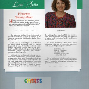 Vintage 1990, 2 Cross Stitch Charts, Victorian Sewing Room, Lotti Avia ...