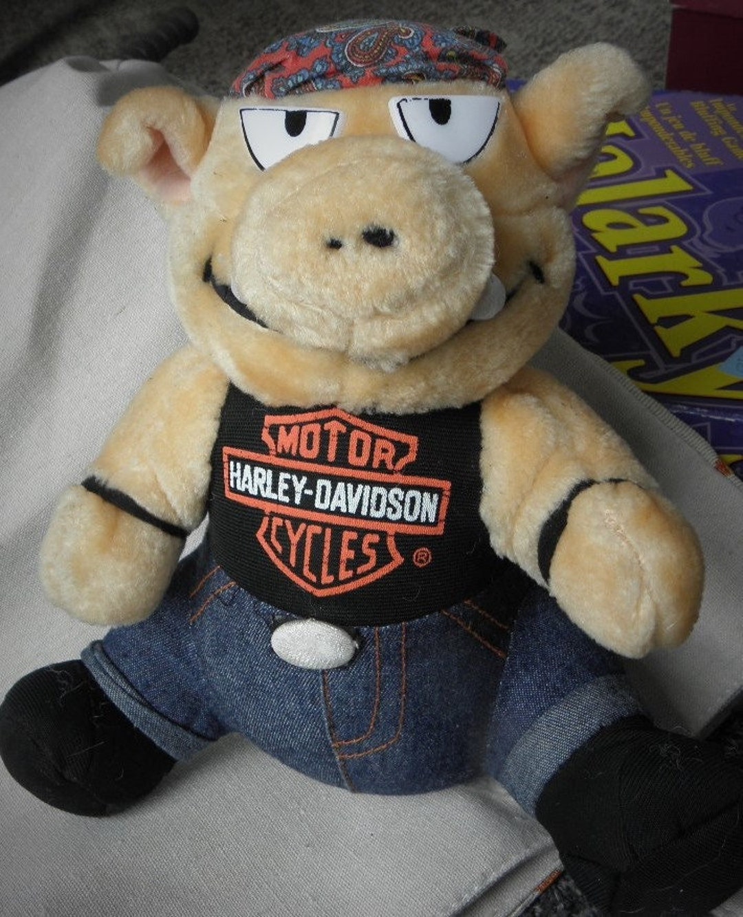 Vintage 1992, Harley Davidson, Biker Pig, Hog, 9.5 Inch Stuffie ...