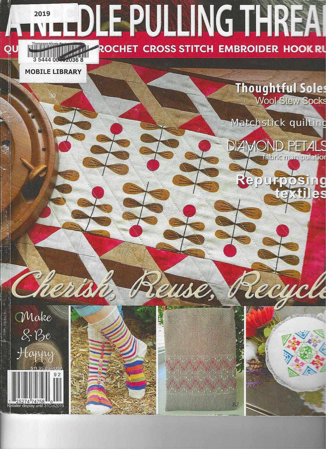 Oct 2019, A Needle Pulling Thread, Magazine, Quilt, Knit Crochet, X ...