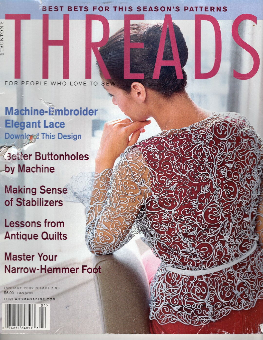 Threads Magazine No 98 Jan 2002 Taunton Press costura - Etsy España