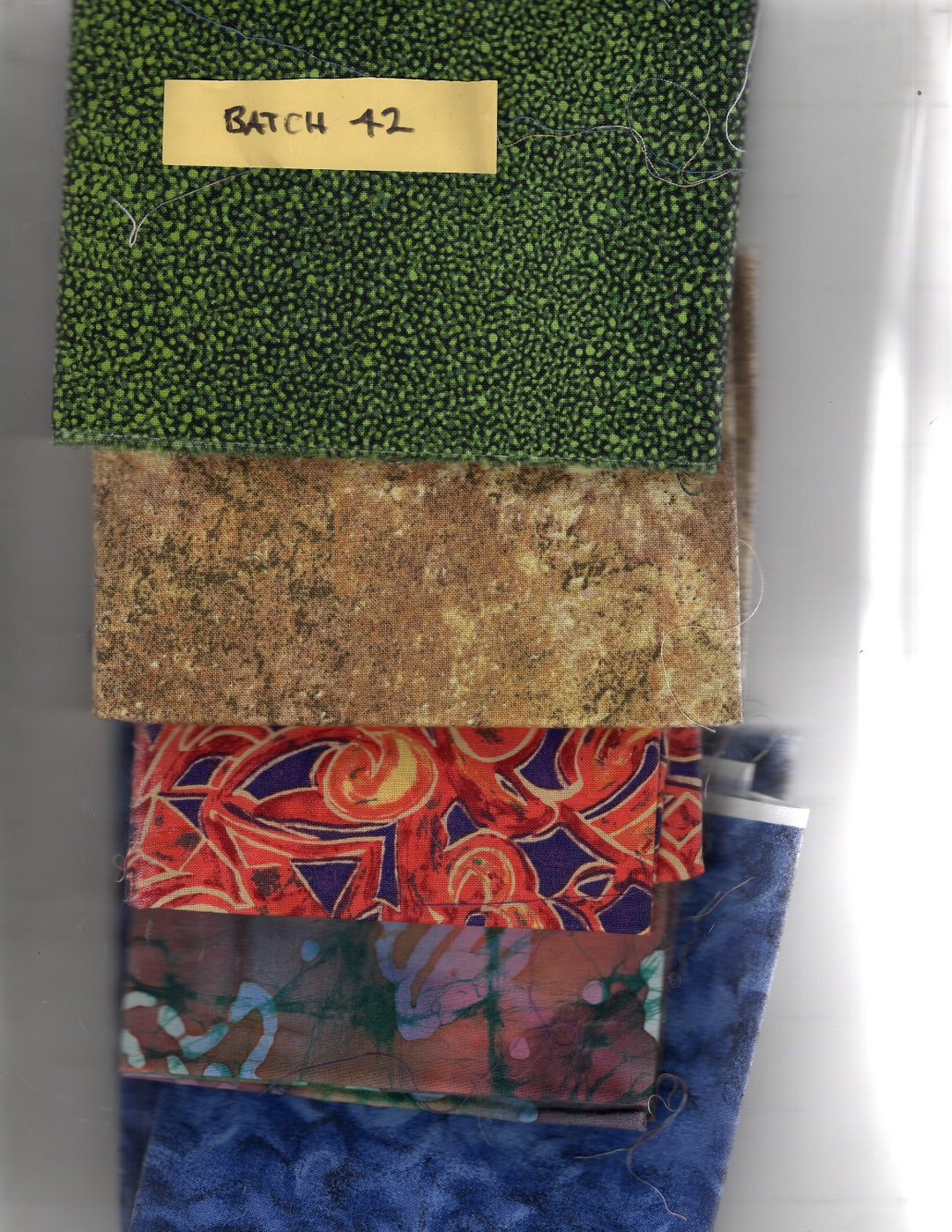 Batch 42, 5 Fat Quarters 1 Batik, 18 by 21, 100 % Cotton, High Quality ...