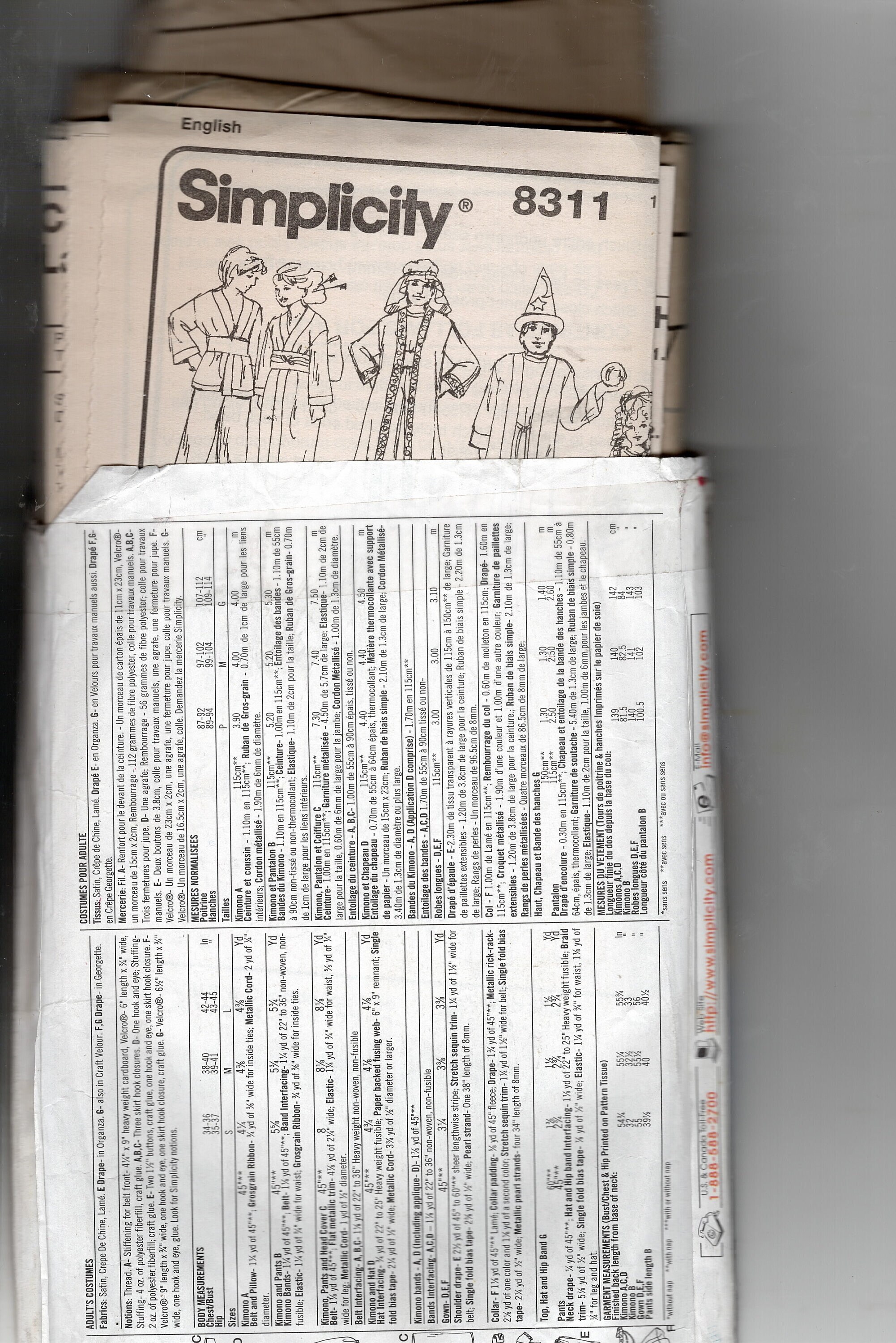 UNCUT Costume Pattern Simplicity 8311 Egyptian Lady Genie - Etsy