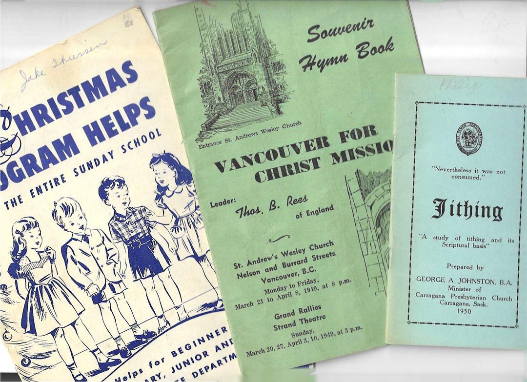Three 1940s and 1950, Christian Pamphlets, Presbyterian, Hymn Book ...