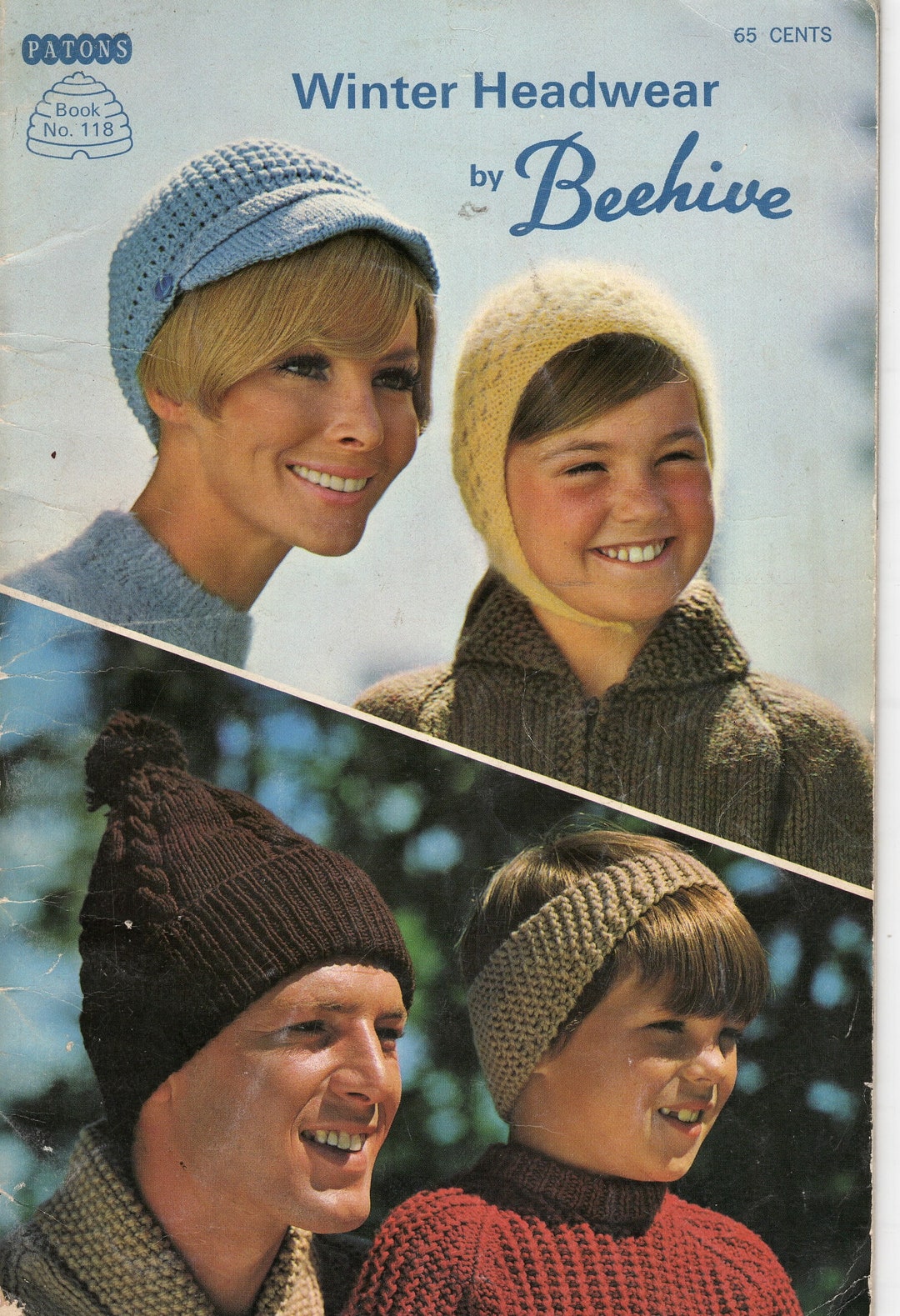 Vintage, 1970s, Knitted and Crocheted Hats, by Beehive, Patons Book No ...