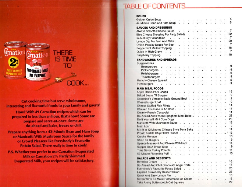 Vintage 1979 Carnation Evaporated Milk Recipe Book FINE - Etsy