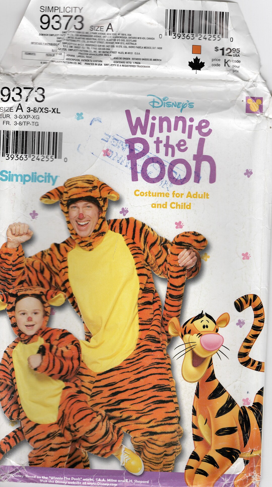 NEW Winnie the Pooh, Tigger, Sewing Pattern, Simplicity 9373, Never ...