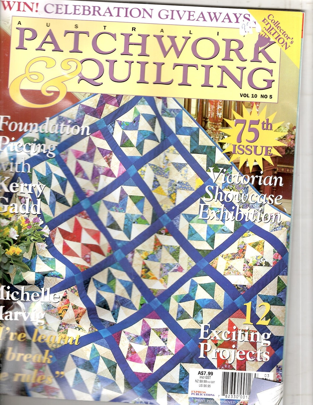 2002 Vol 10 No 5, Australian Patchwork and Quilting, Magazine, Pull Out ...