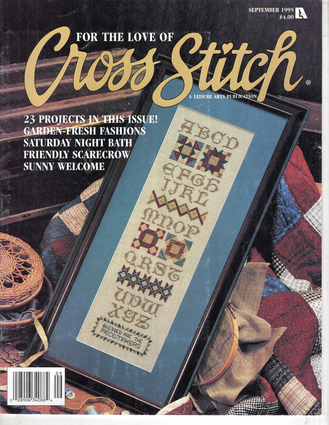 Vintage Sept 1995, for the Love of Cross Stitch, Magazine, 23 Projects ...