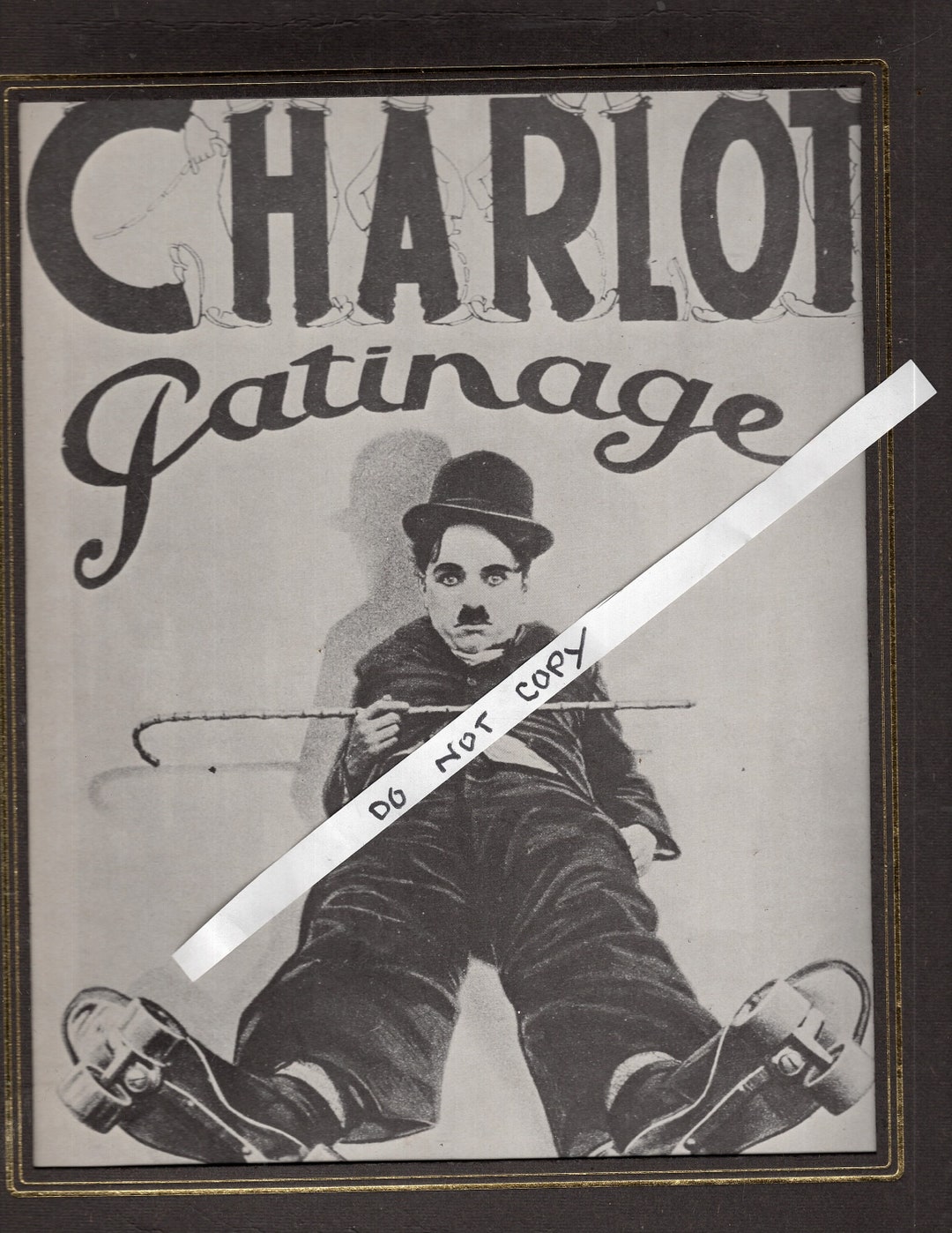Charlie Chaplin the Tramp, Silent Film, 1916, 8" by 11.5" Matted Print ...