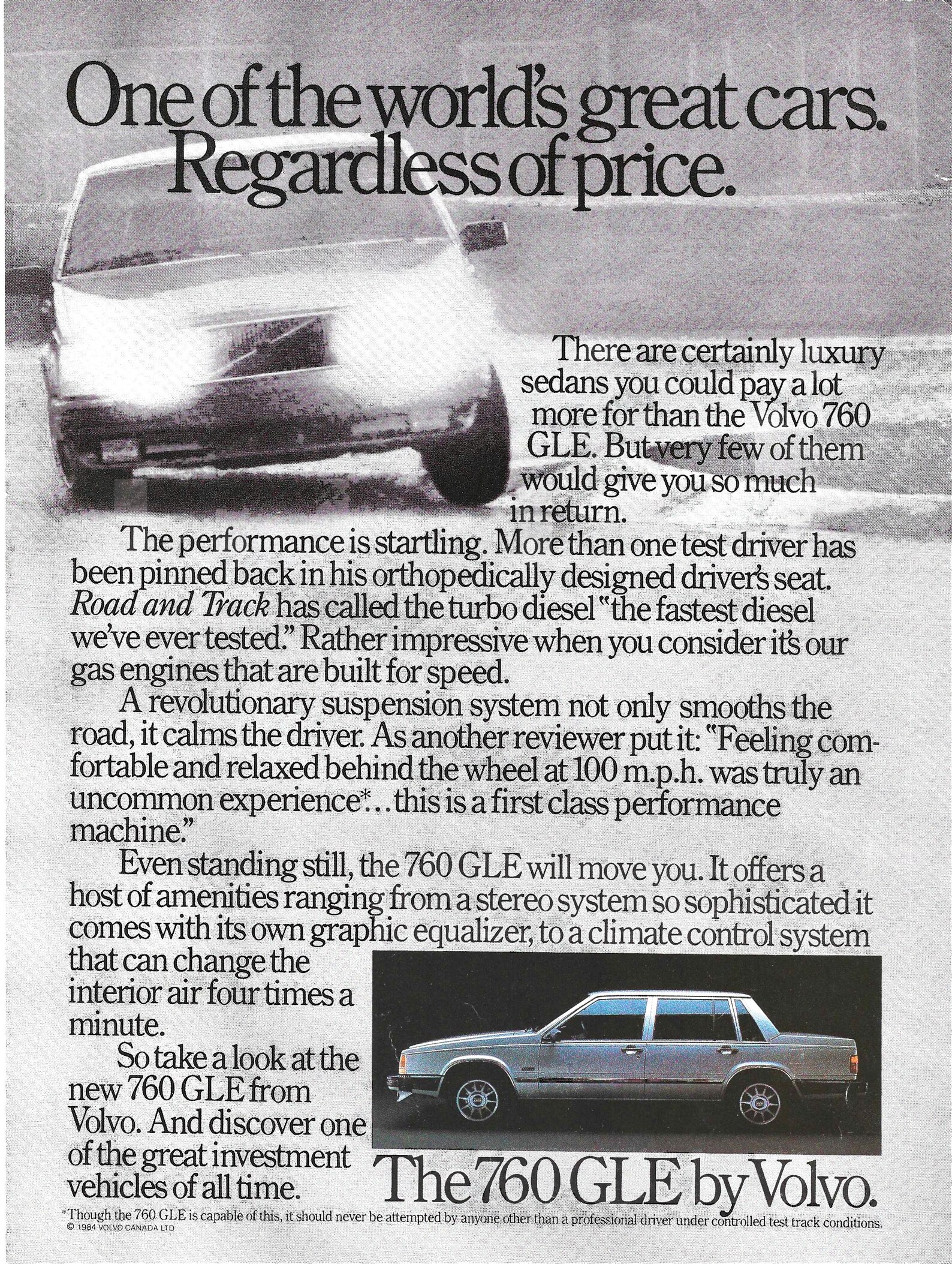 1984 Volvo, 760 GLE, Vintage Magazine Ad, Ready for Framing, 8 by 11 ...