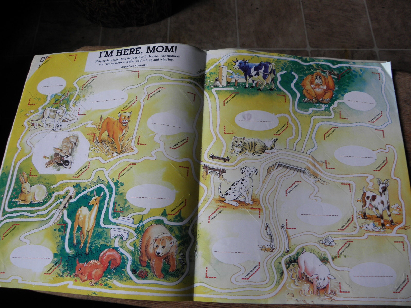 Mammals Panini sticker book 1985 colourful centerfold | Etsy