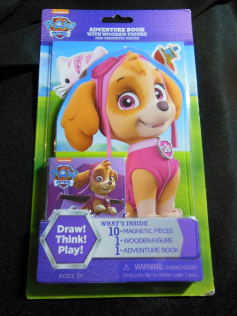 Paw Patrol Adventure Book With Wooden Figure Magnetic | Etsy