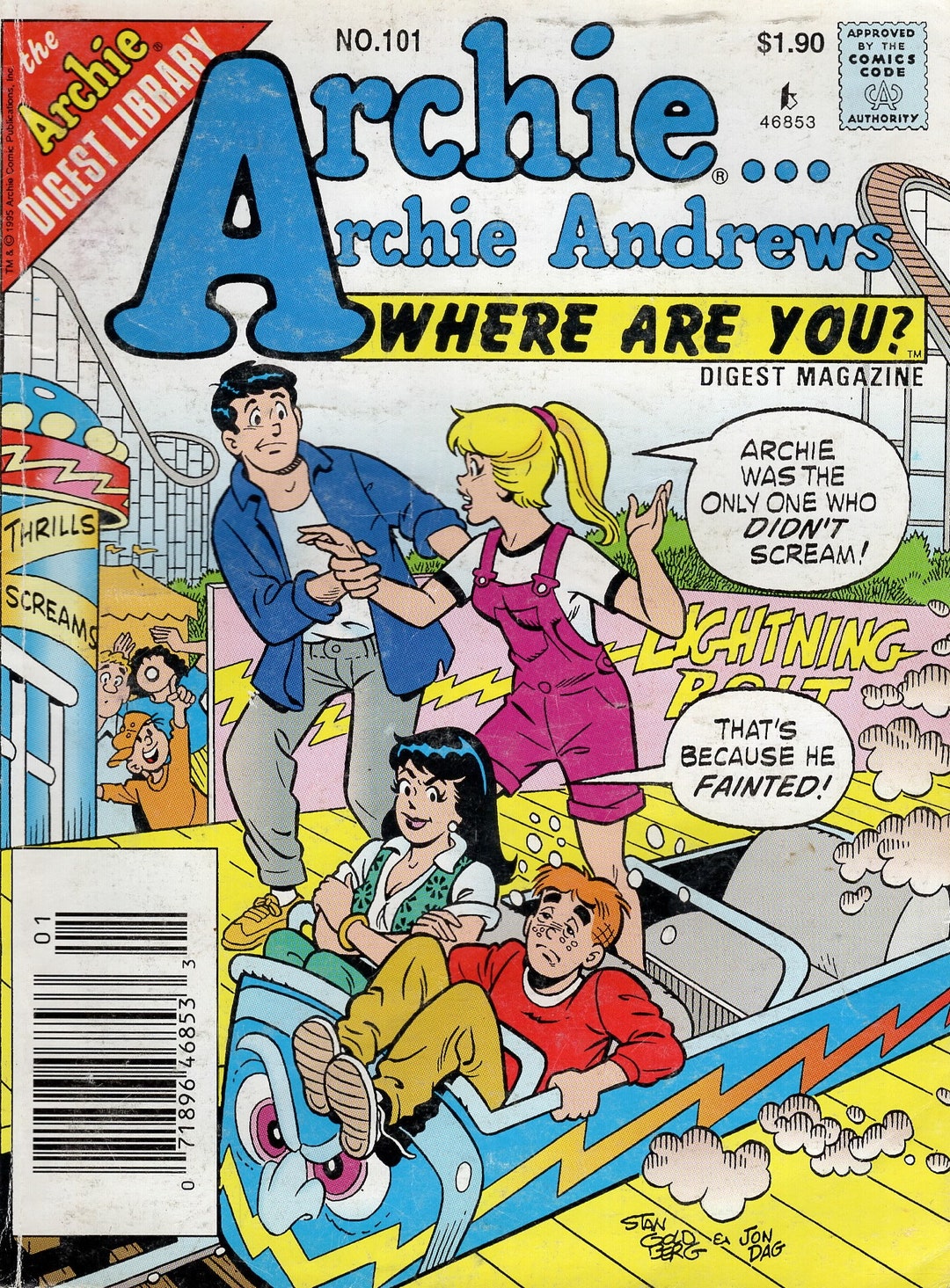 Archie Digest Library, Archie Andrews, Where Are You?, No 101, Aug 1995 ...