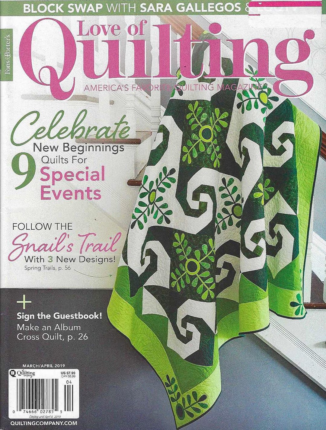 Fons and Porters, Love of Quilting, Mar Apr 2019, Full Size Patterns ...