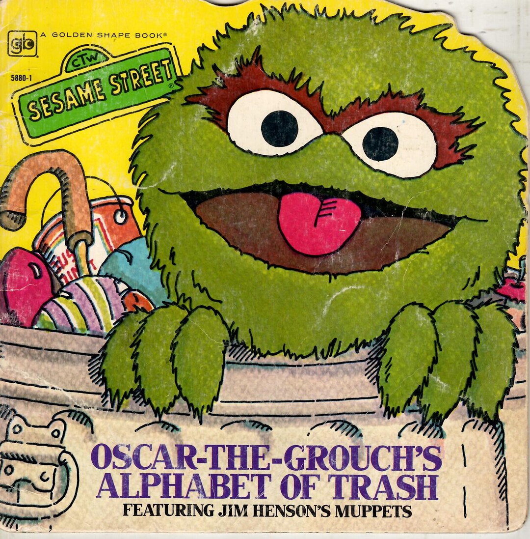 Vintage 1977, Oscar the Grouch, Alphabet of Trash, Sesame St, Muppets ...