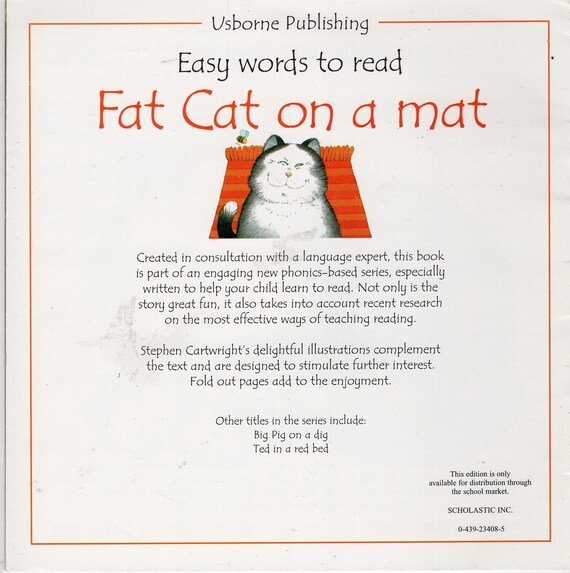 Fat Cat On The Mat Read Aloud Read Aloud Books Books, 40% OFF