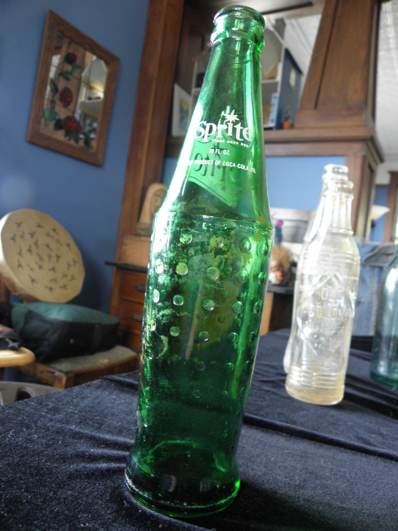Vintage 1960s Sprite Bottle Green Glass Dimpled Acl Very - Etsy