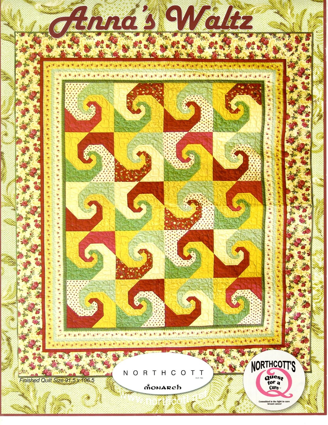 Annas Waltz, Quilt Pattern, Finished Size, 91 by 107 Inches, 20 Blocks ...