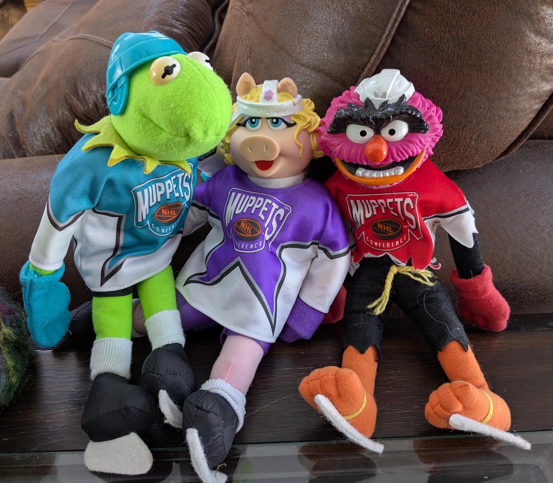Hockey Muppets Kermit, Miss Piggy and Animal, Mcdonald's 1995, 11 Inch ...