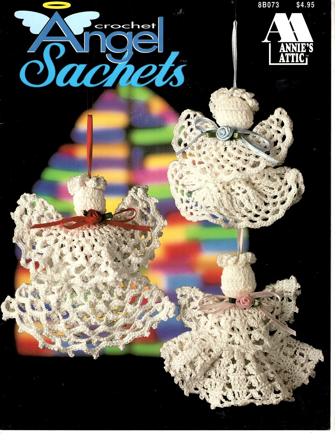 Vintage 1993, Crocheted Angels, 7 Angel Sachets, Christmas Ornaments ...