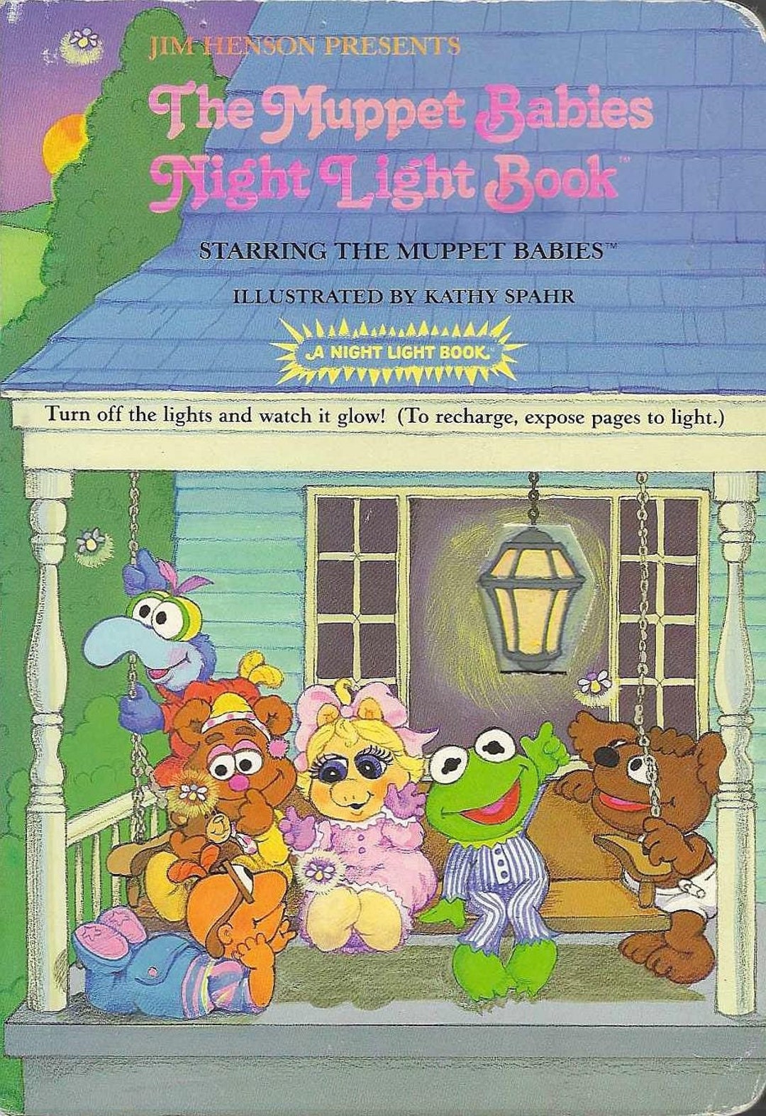 1985 Jim Henson, the Muppet Babies Night Light Book, Board Book, Baby ...