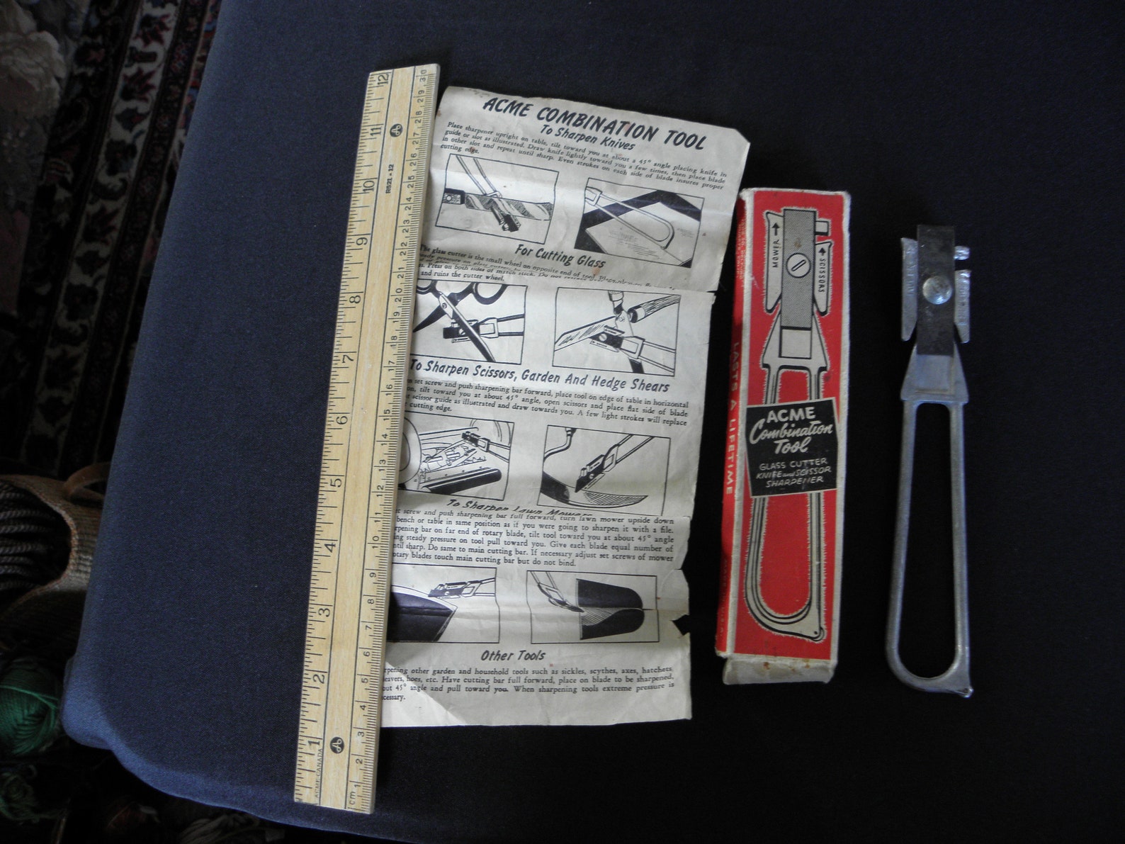 Vintage Acme Combination Tool Glass Cutter Knife Scissor - Etsy