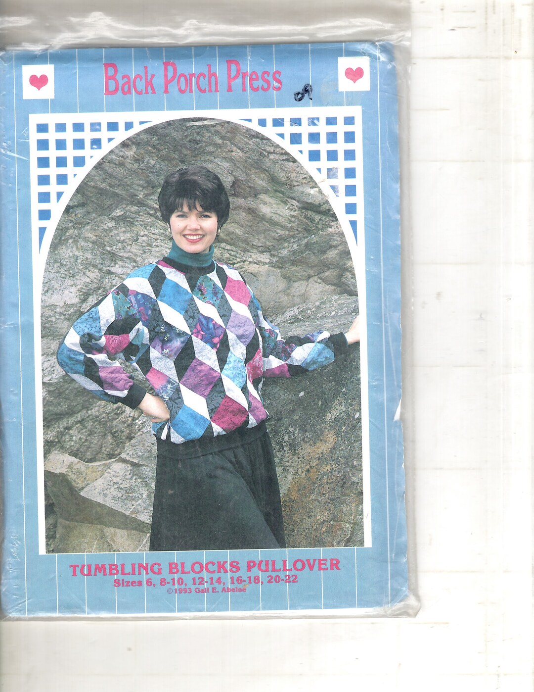 1993, NEW Tumbling Blocks, Pullover Top, Sewing Pattern, Quilt Design ...