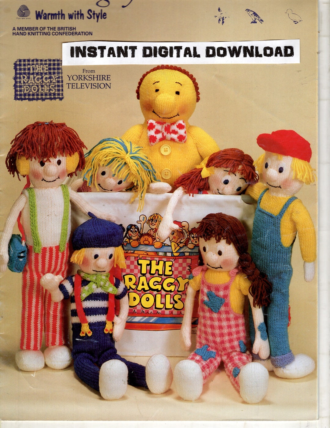 1994 Knitting the Raggy Dolls 7 Dolls With Clothes About 16 Inches Tall ...