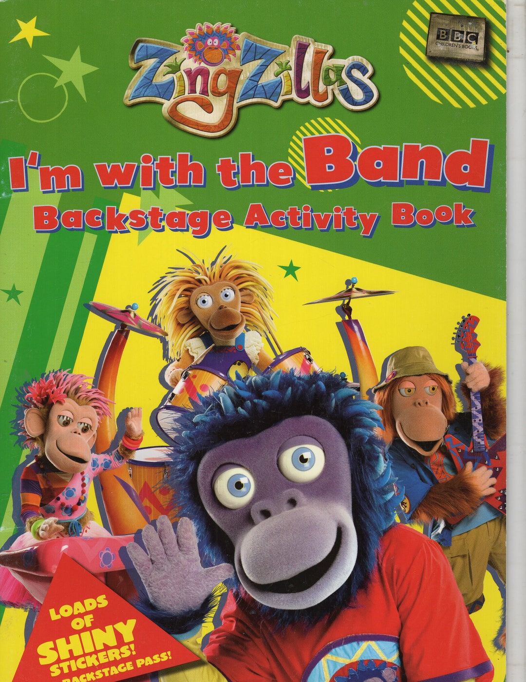 NEW Book, BBC, 2009, Zingzillas, I'm With the Band, Shiny Sticker ...