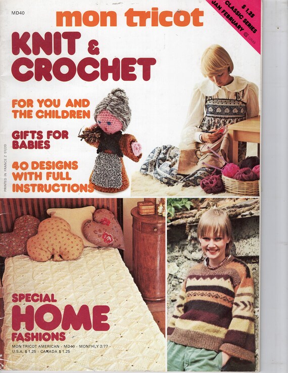 Vintage 1977 Mon Tricot Knit and Crochet Magazine - Etsy