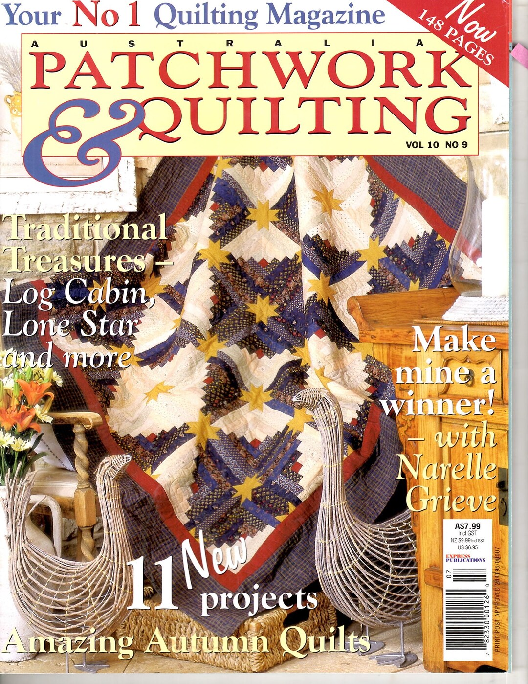2003 Vol 10 No 9, Australian Patchwork and Quilting, Magazine, Pull Out Pattern Insert ...