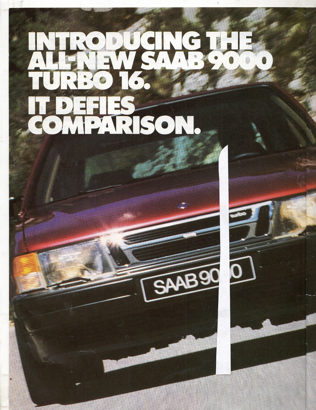 Vintage Magazine Ad, 1991 Saab, 9000 Turbo 16, 2 Pages Spliced Together ...