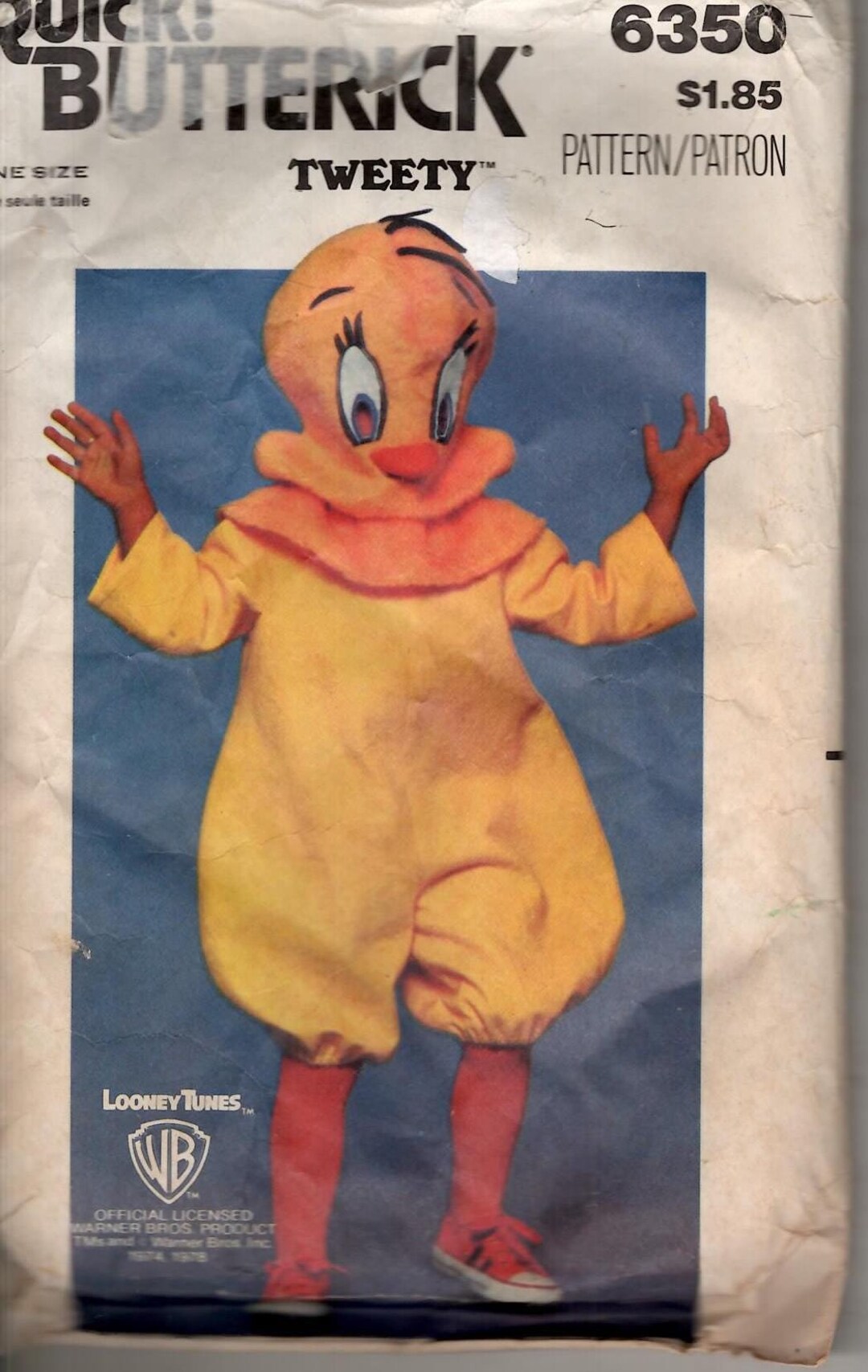 Vintage 1978, Tweety Bird Costume, Butterick 6350, Sewing Pattern, One ...